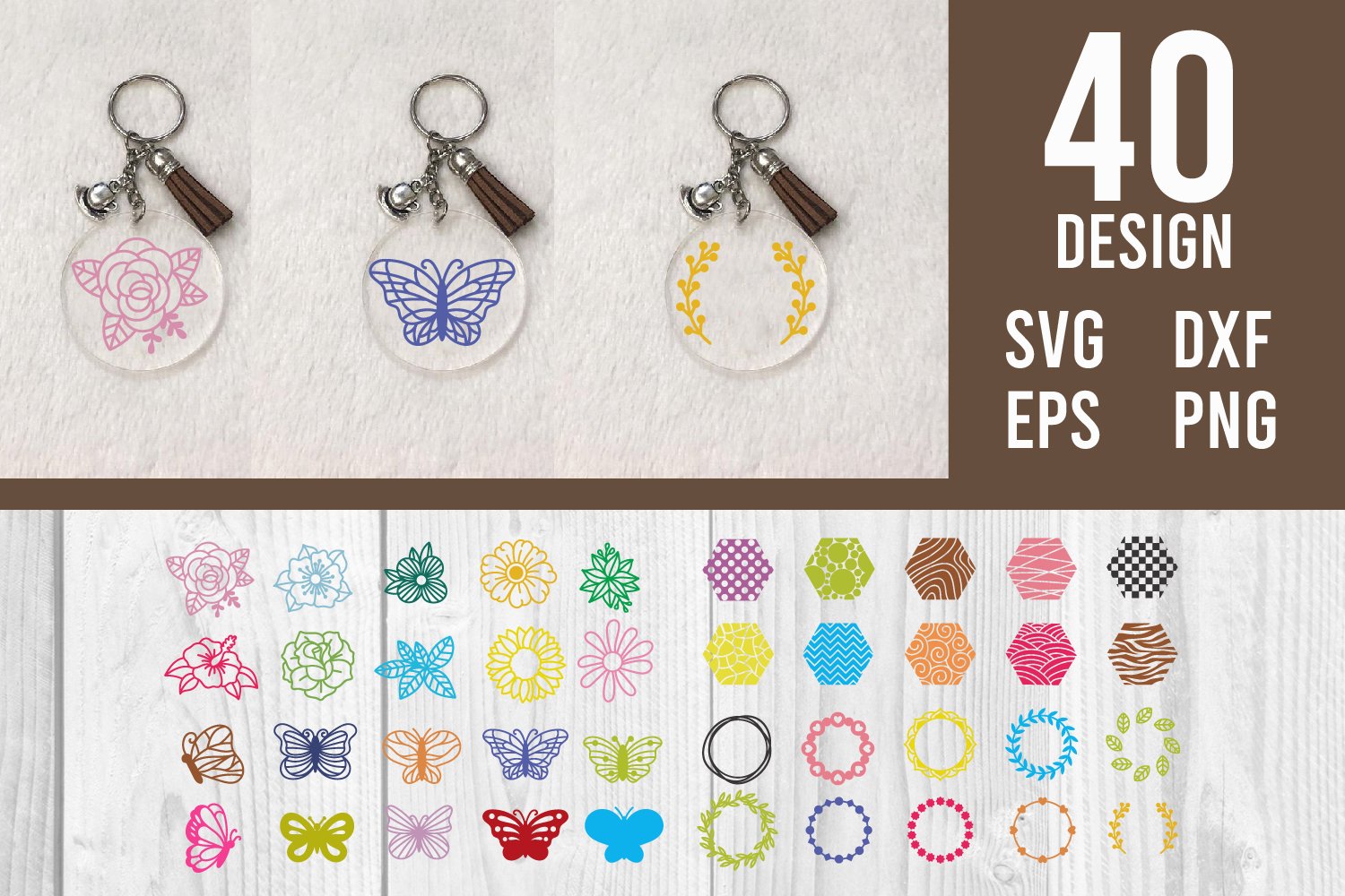 Acrylic Keychain Pattern background Bundle svg (1278082)