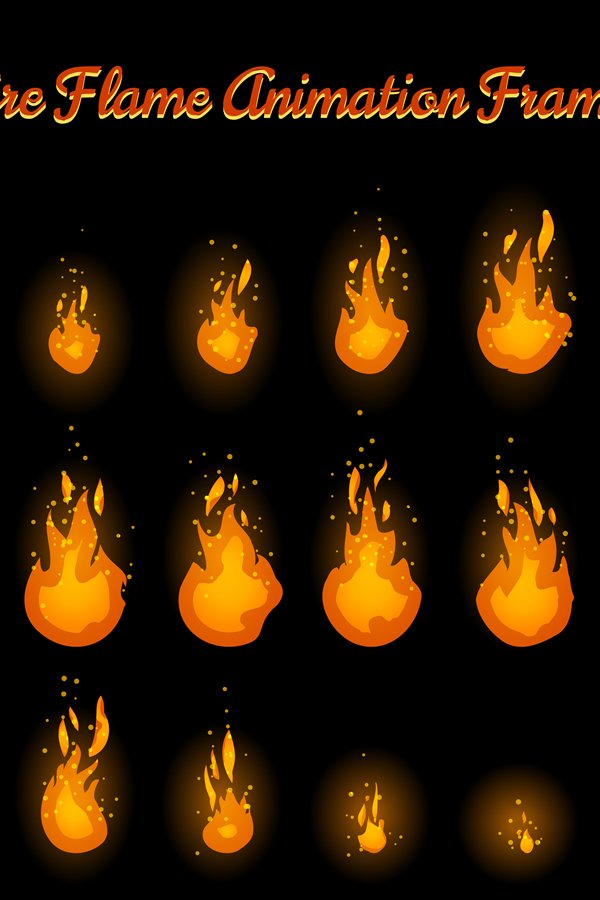 Fire flame animation for fire trap