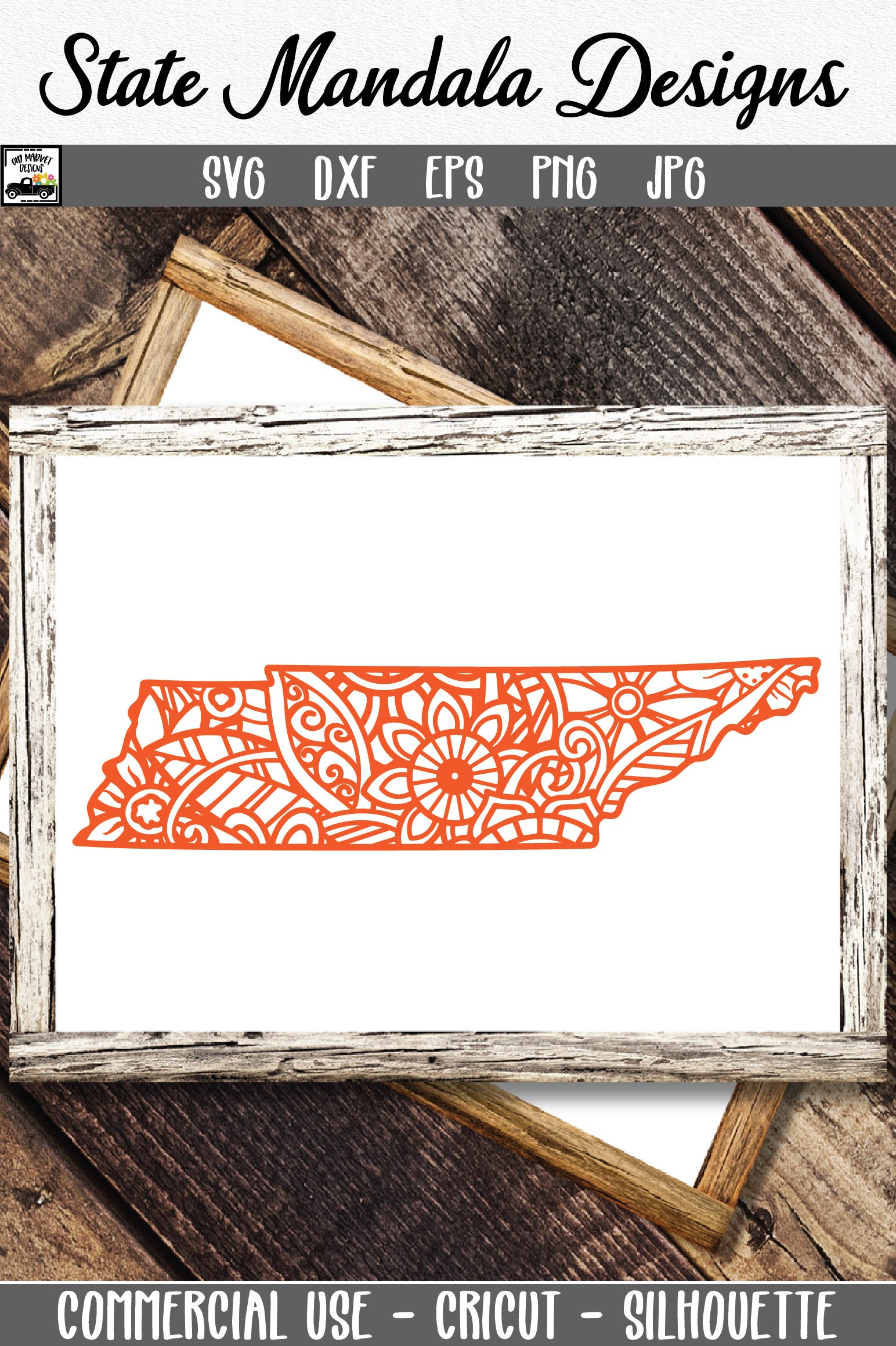 Tennessee SVG File - Tennessee State Mandala SVG File