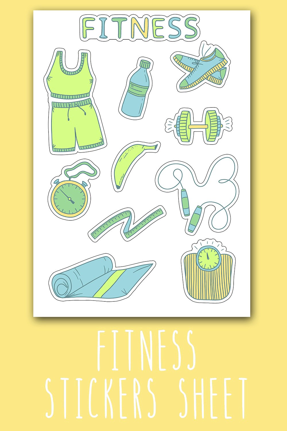 Fitness stickers sheet