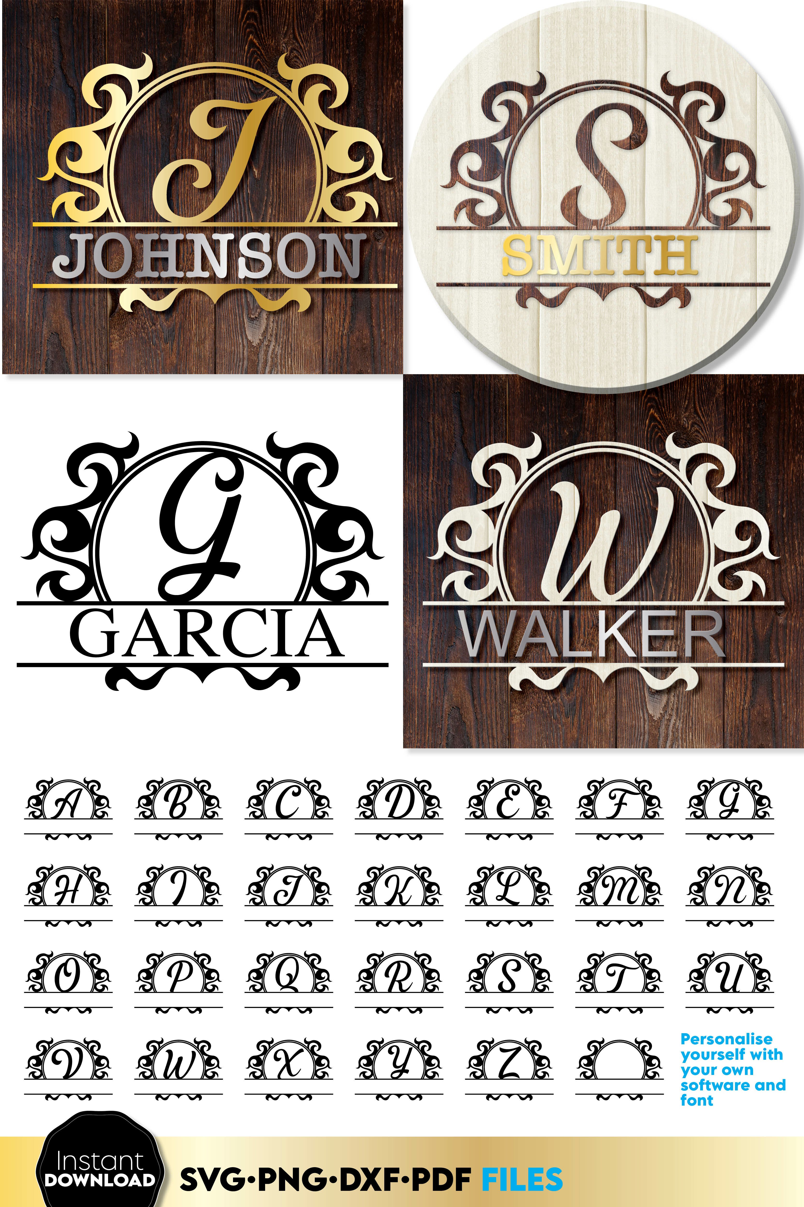 Family name monogram svg png bundle | monogram svg |wedding