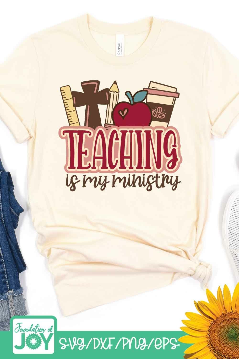 Teaching is my ministry svg, Christian Teacher PNG
