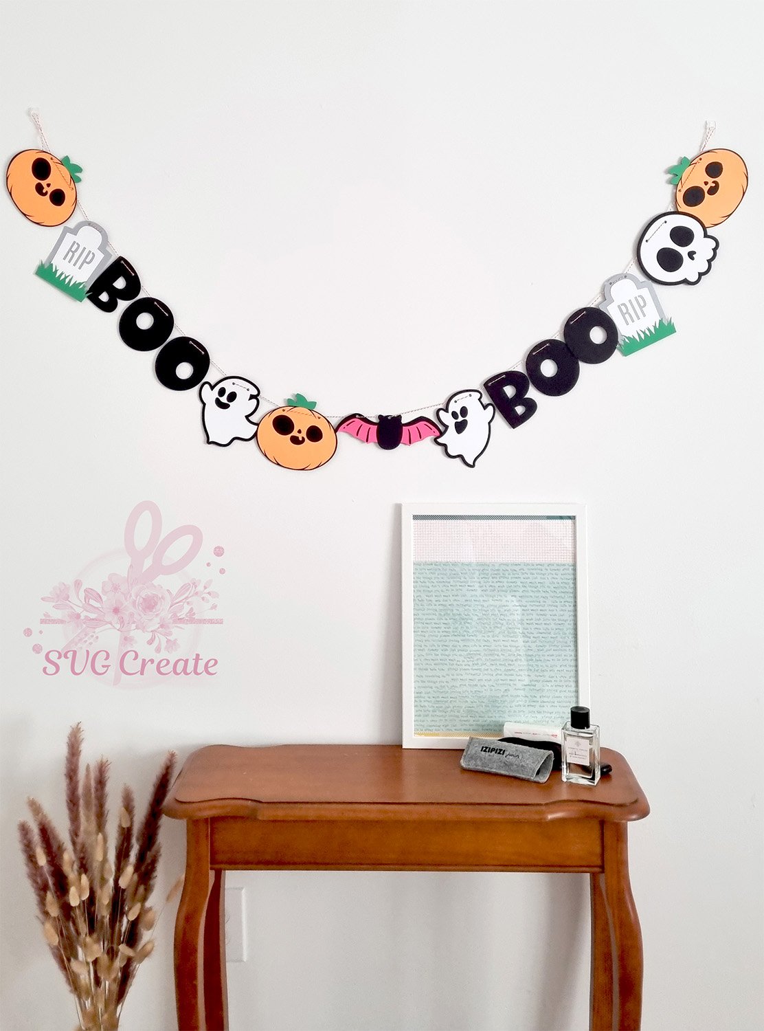 Halloween garland banner svg, Party decor pdf, printable