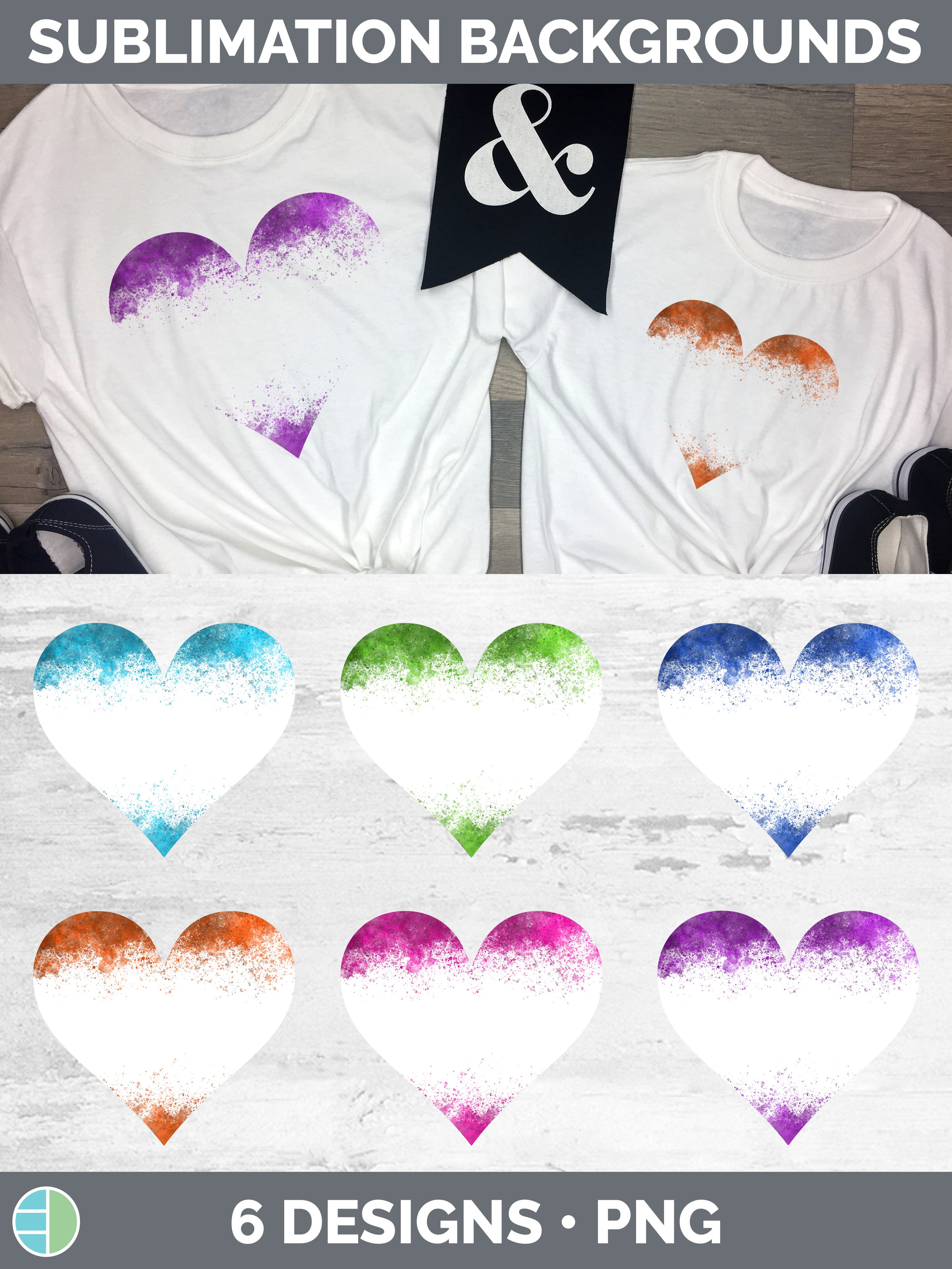 Heart Sublimation Background | Bright Bundle