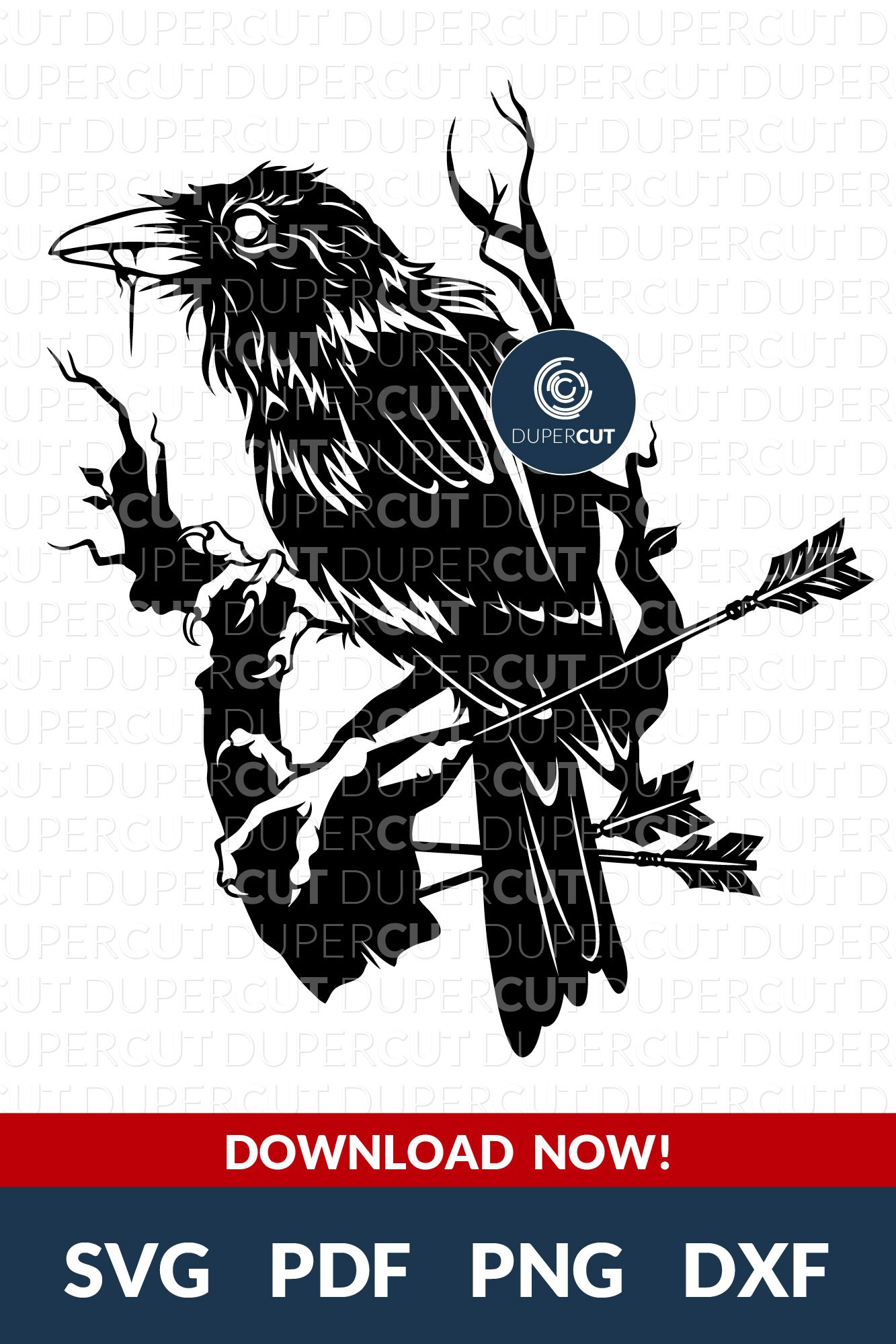 SVG / PDF / DXF / PNG RAVEN, Cutting Files