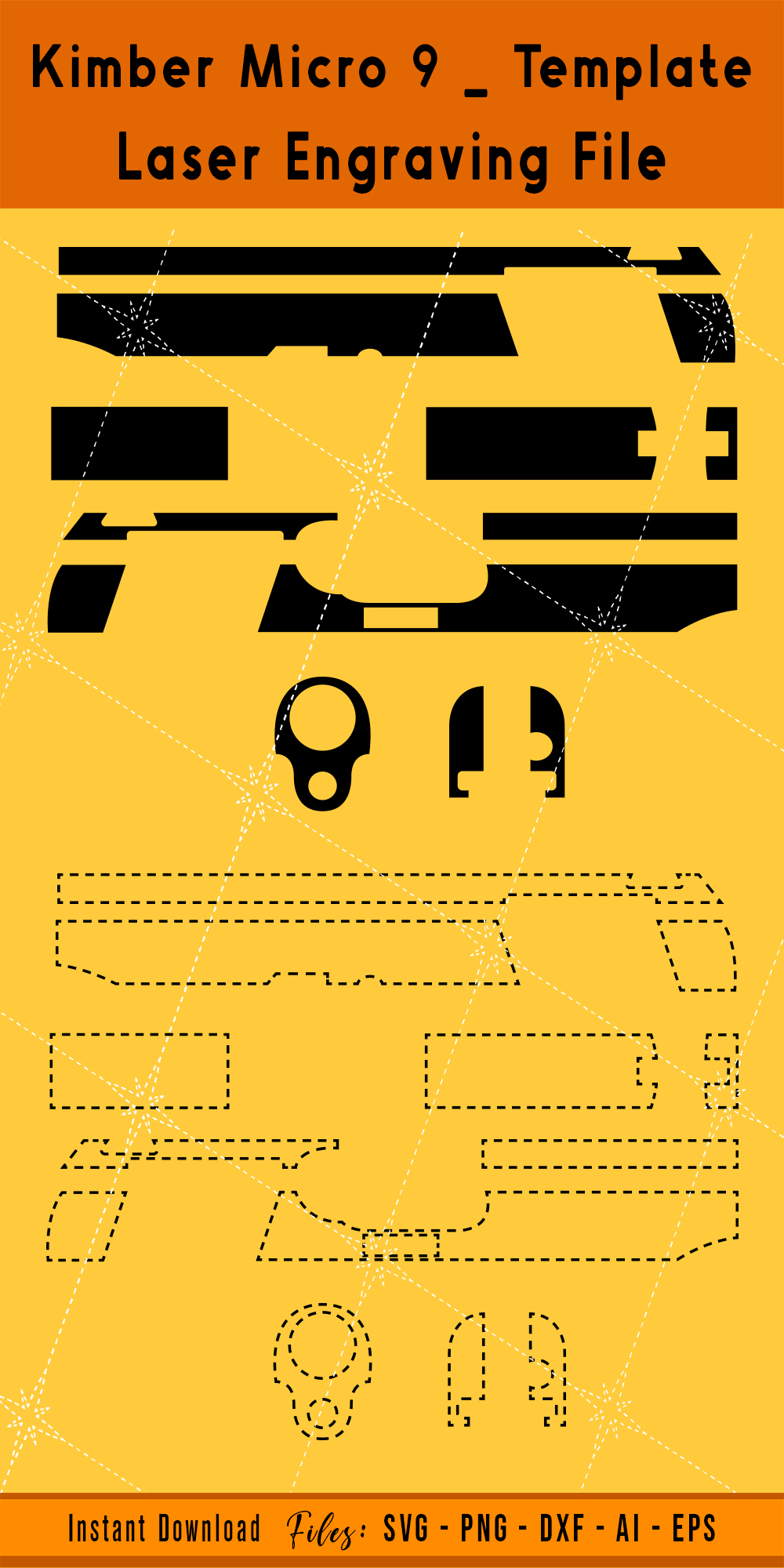 Kimber Micro 9 Firearms / Gun Template Vector SVG