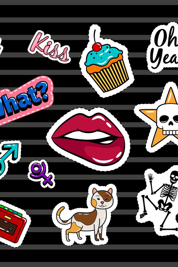 Colored stickers collection