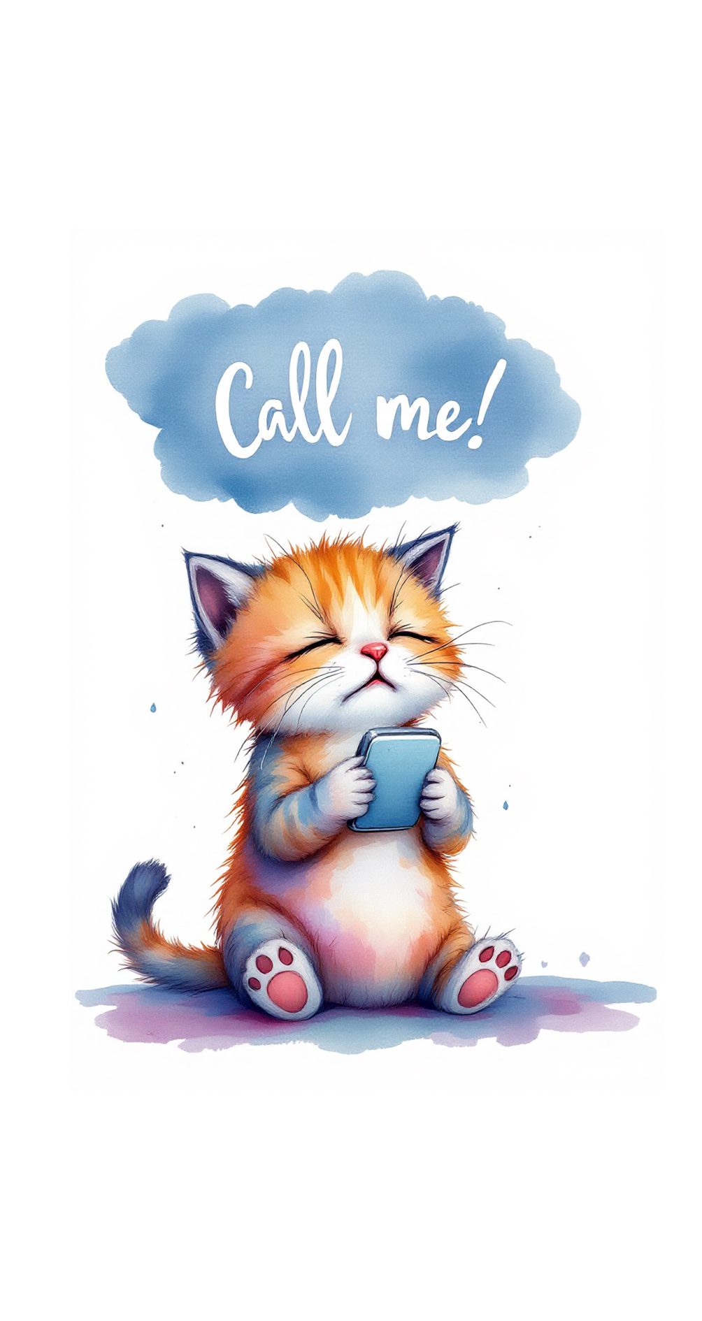 Purrfect Call: Kitten Phone Case Design for Sublimation