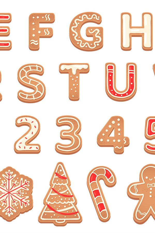 Gingerbread alphabet. christmas cookies and (1028187)