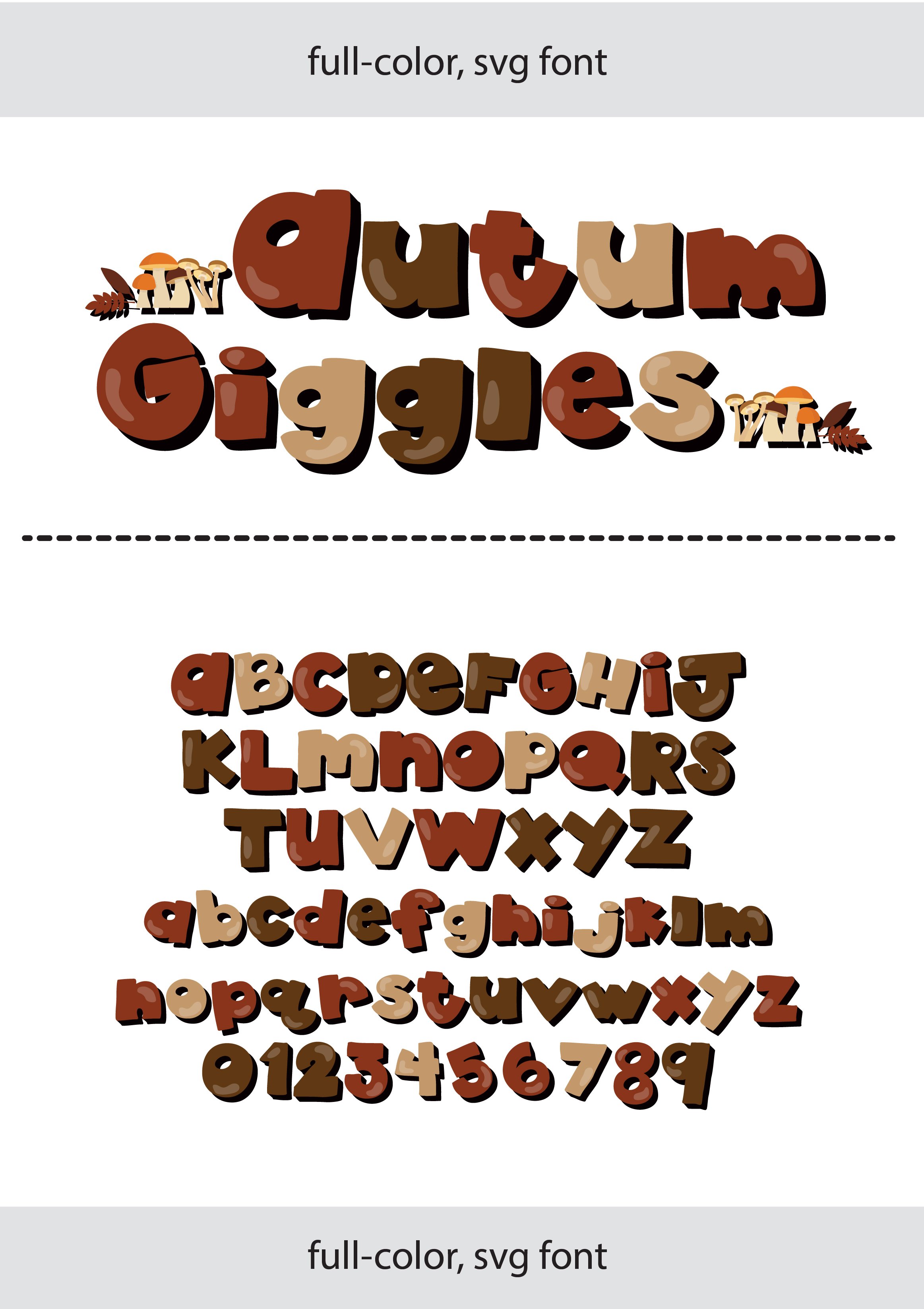 Full Color SVG Font great for autumn