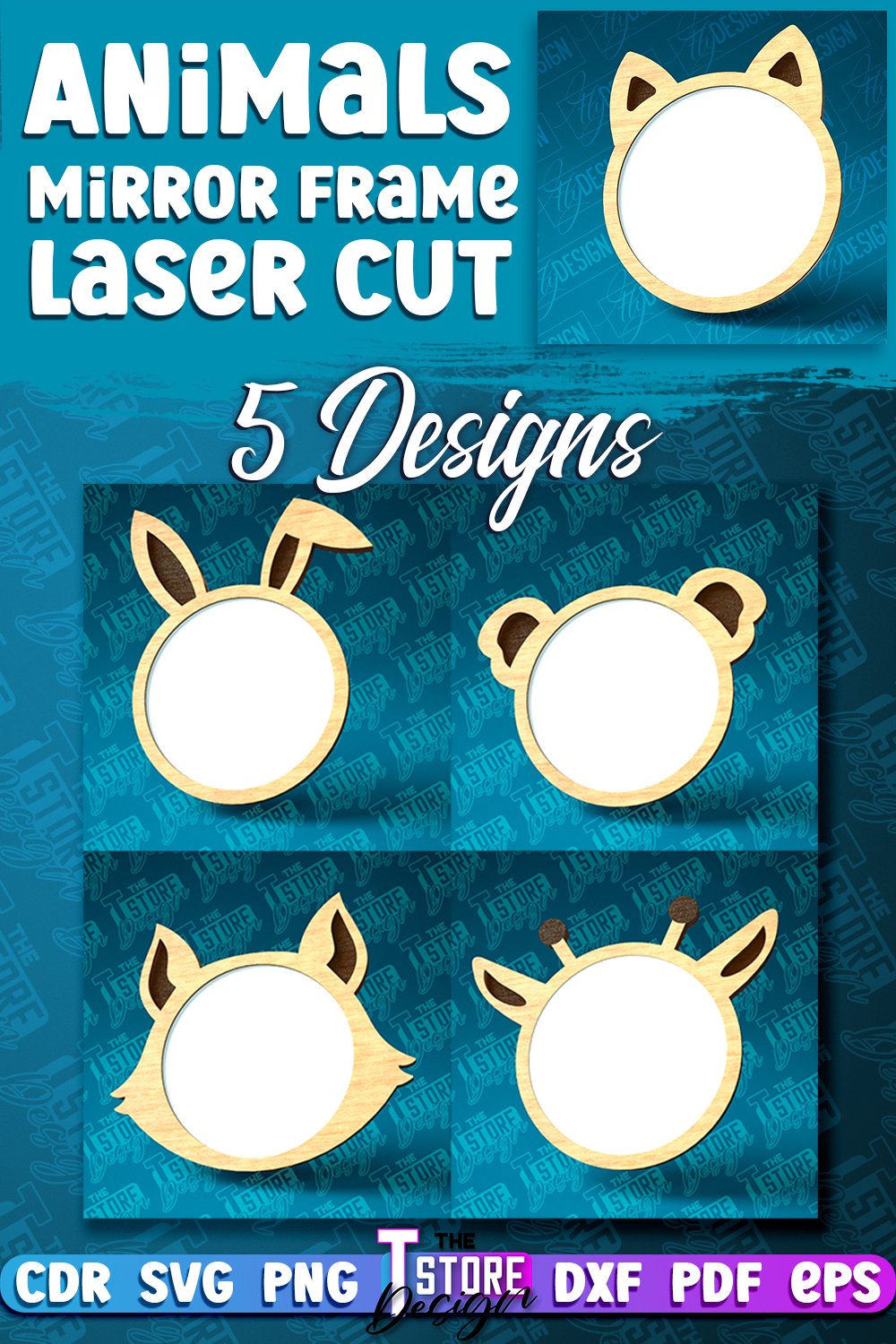 Animals Mirror Frame Laser Cut SVG | Home Design (2900877)