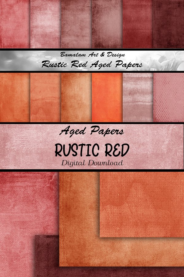 Rustic Red Aged Digital Papers