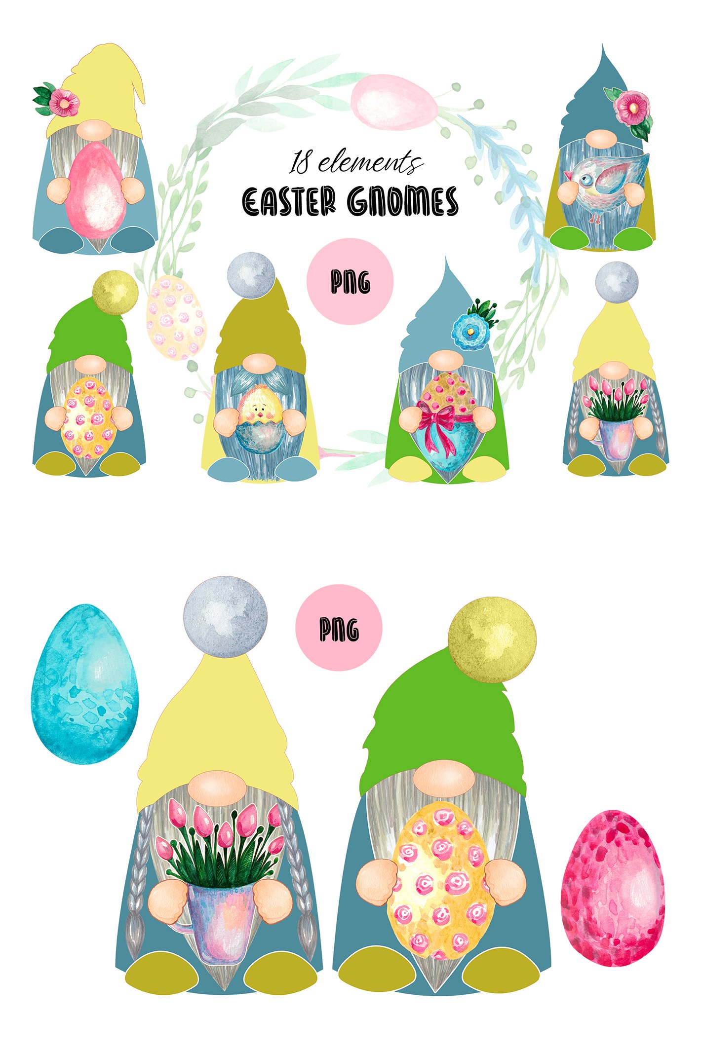 Easter Gnomes Clipart (1655695)