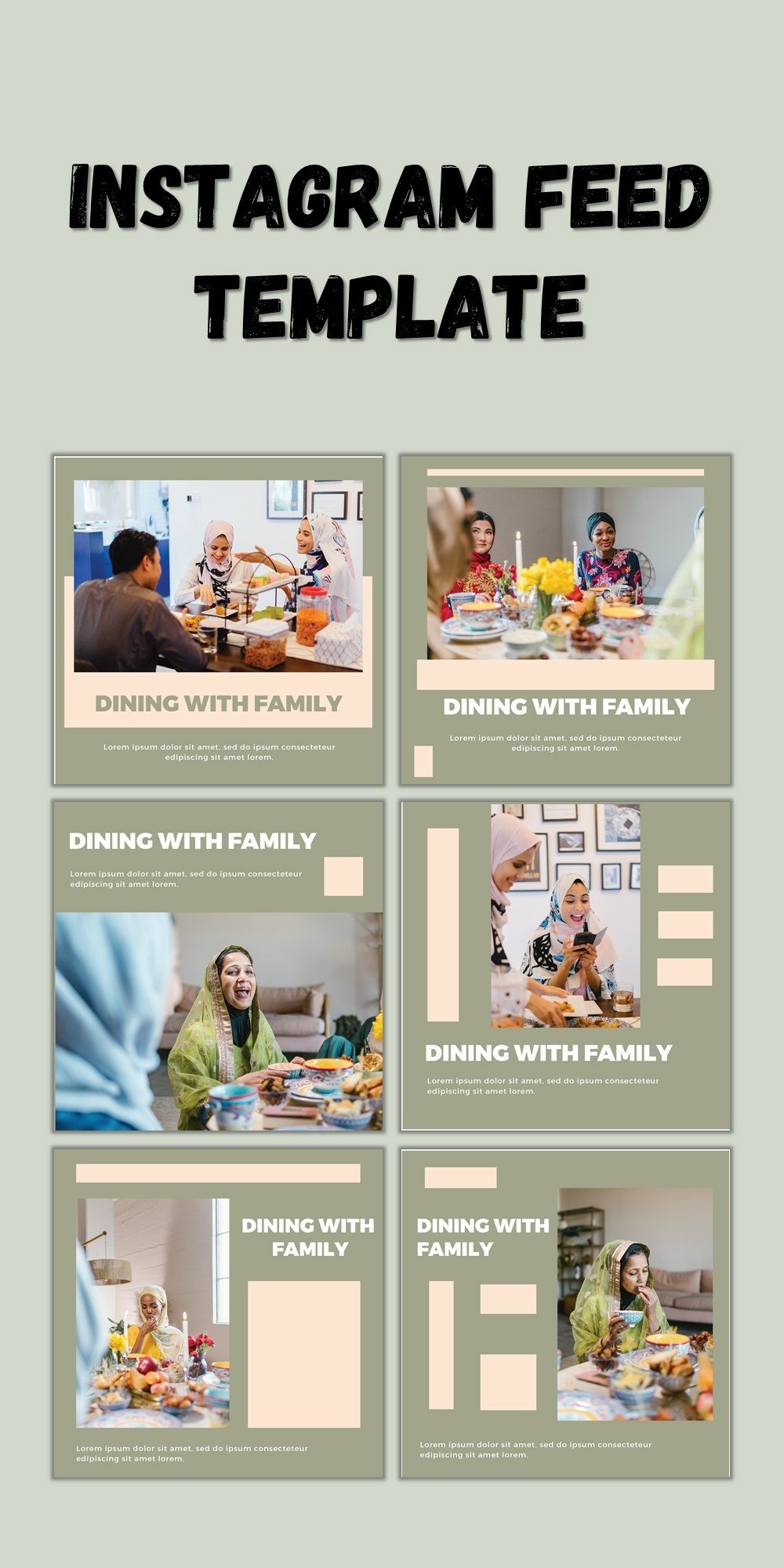 Instagram Feed Template - Eating Together #1