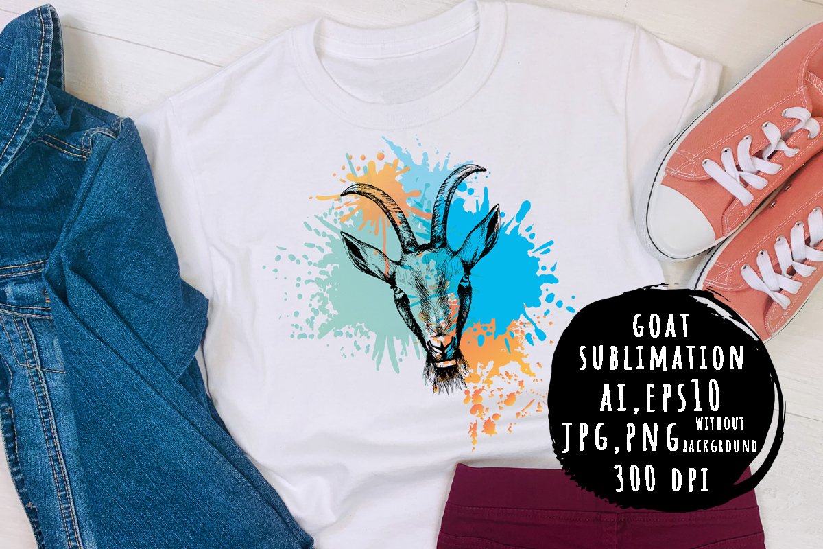 Goat. Colorful sublimation