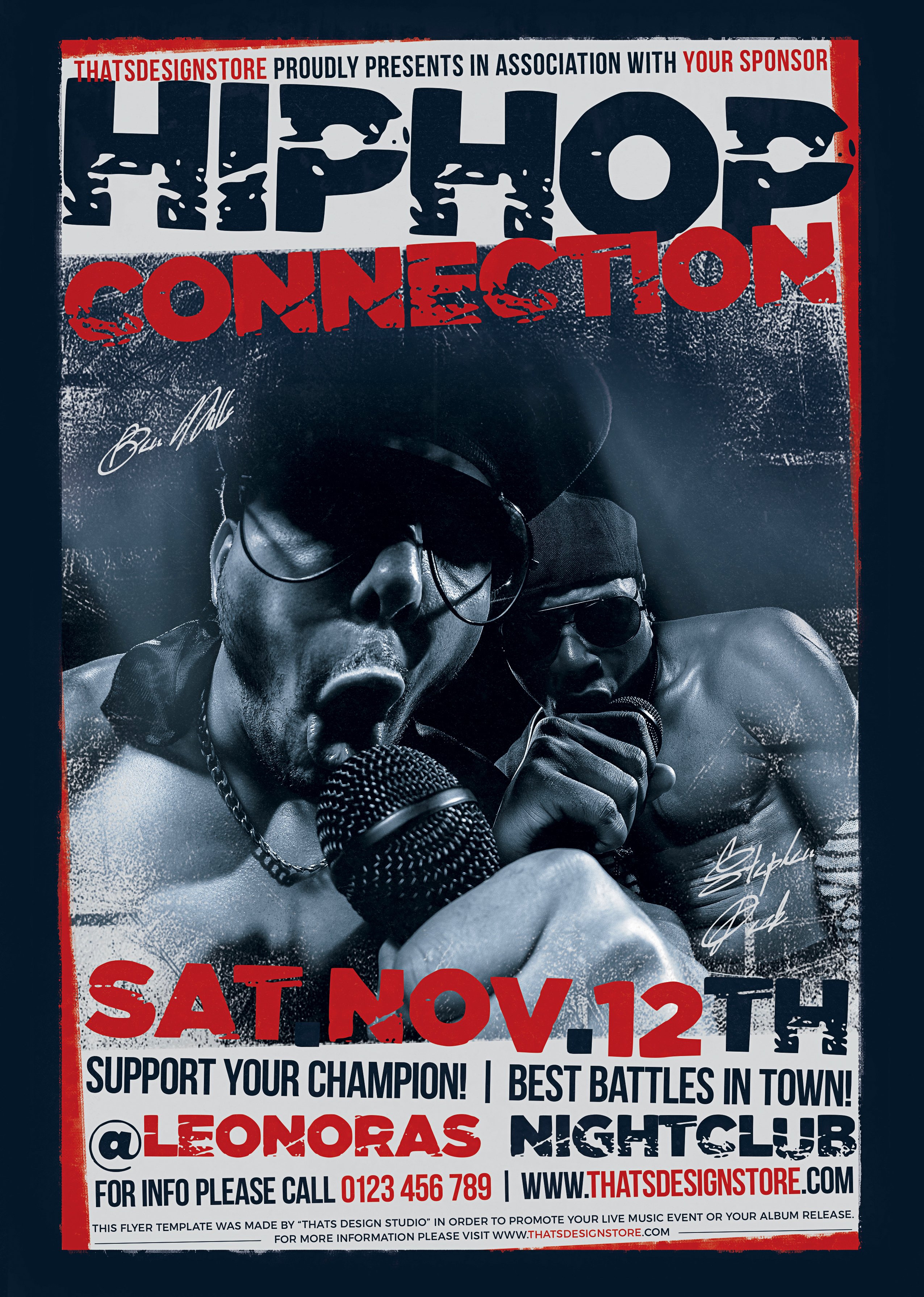 HipHop Rap Flyer PSD Template Design