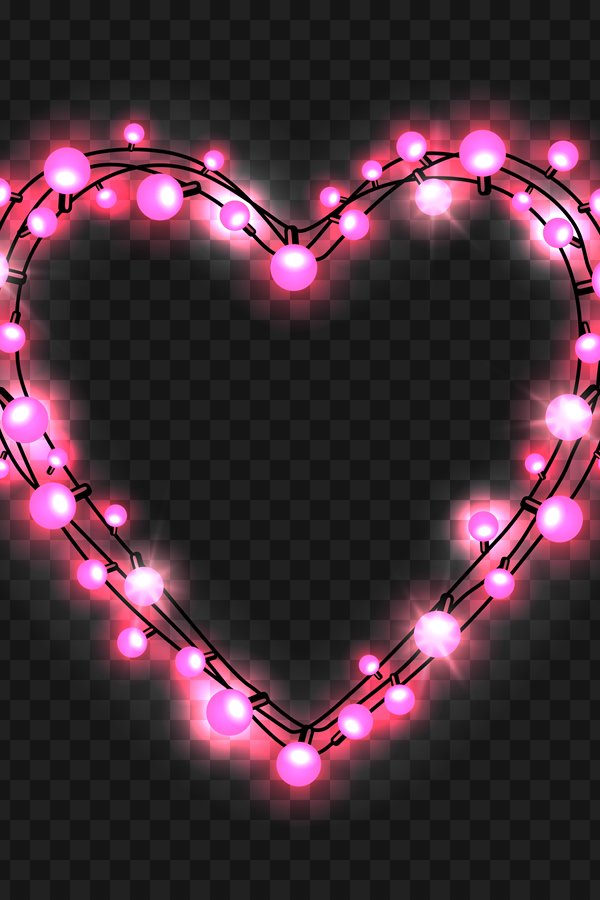 Heart shape garland on transparent background
