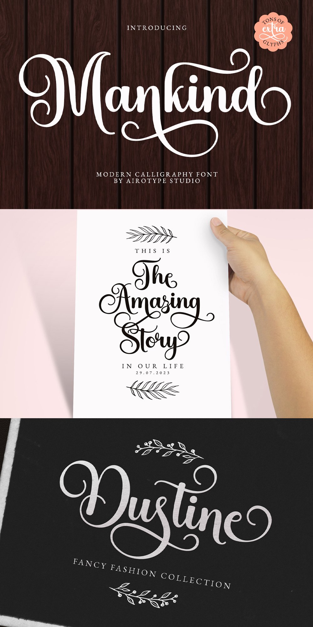 Mankind - Modern Script Font with Swirl Swash