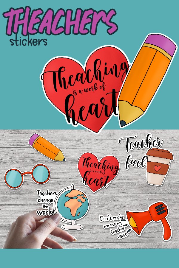 Teacher - printable stickers PNG