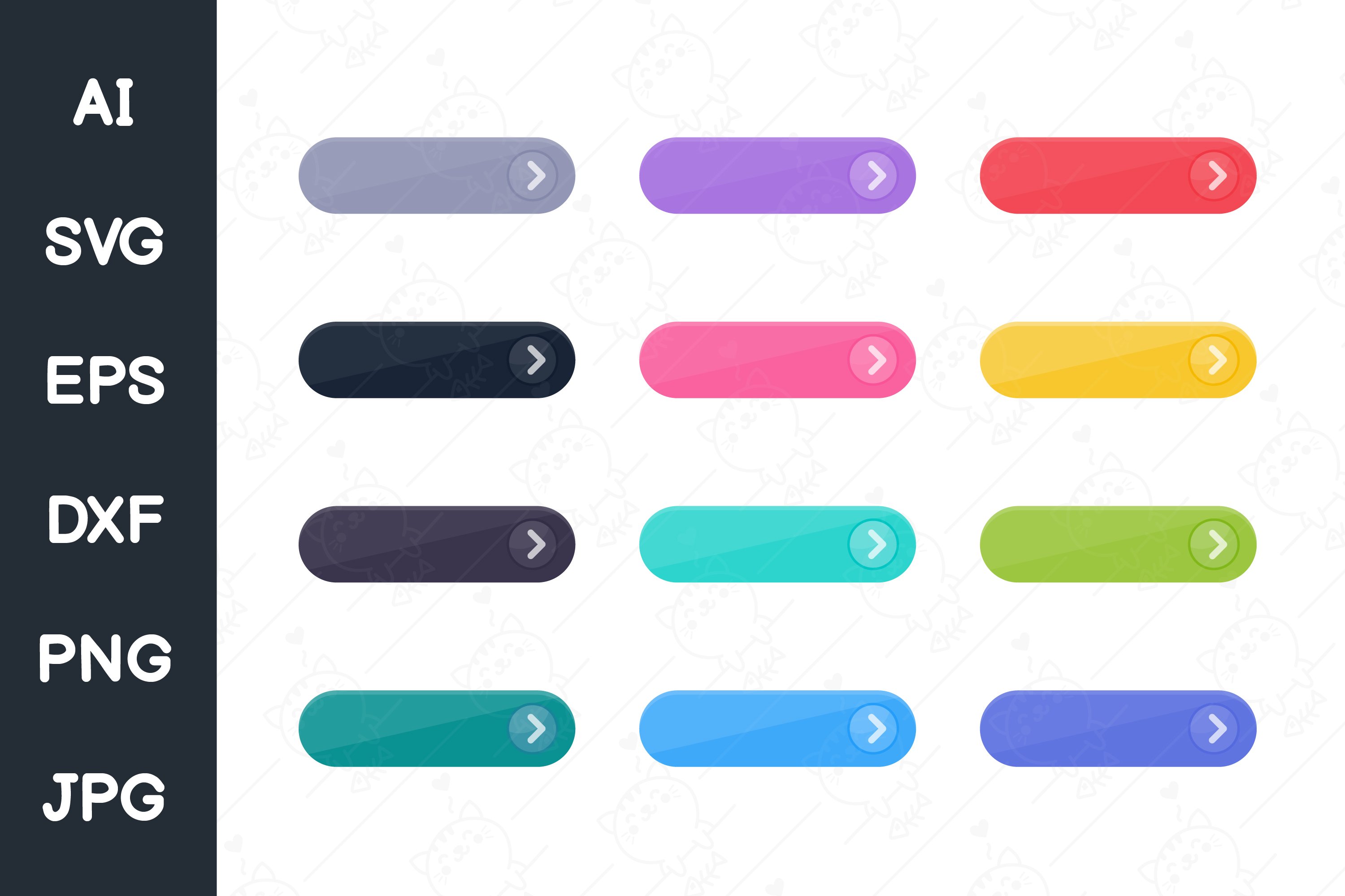 Click Button Vector Set Simple website links. svg file.