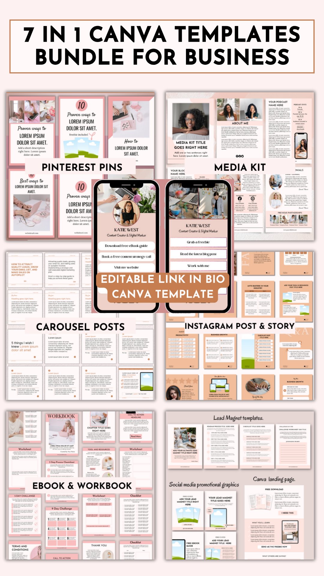 Canva Templates Bundle |Social media graphics, eBooks, etc.