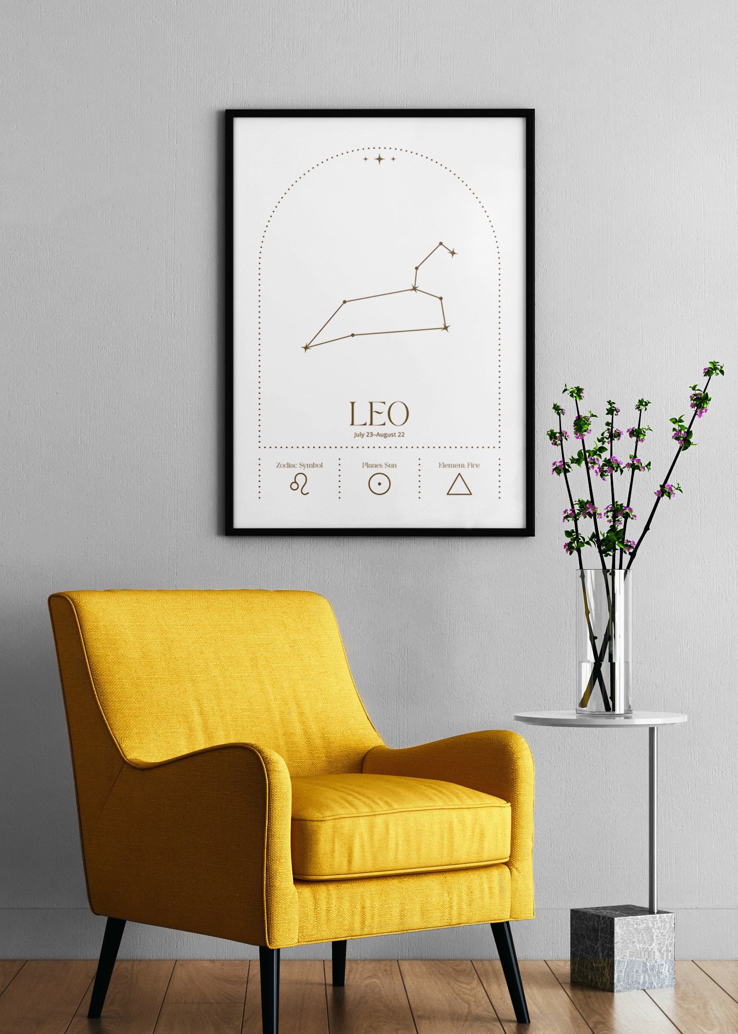 Leo Minimalist poster, Zodiac wall art, Astrology (3194986)