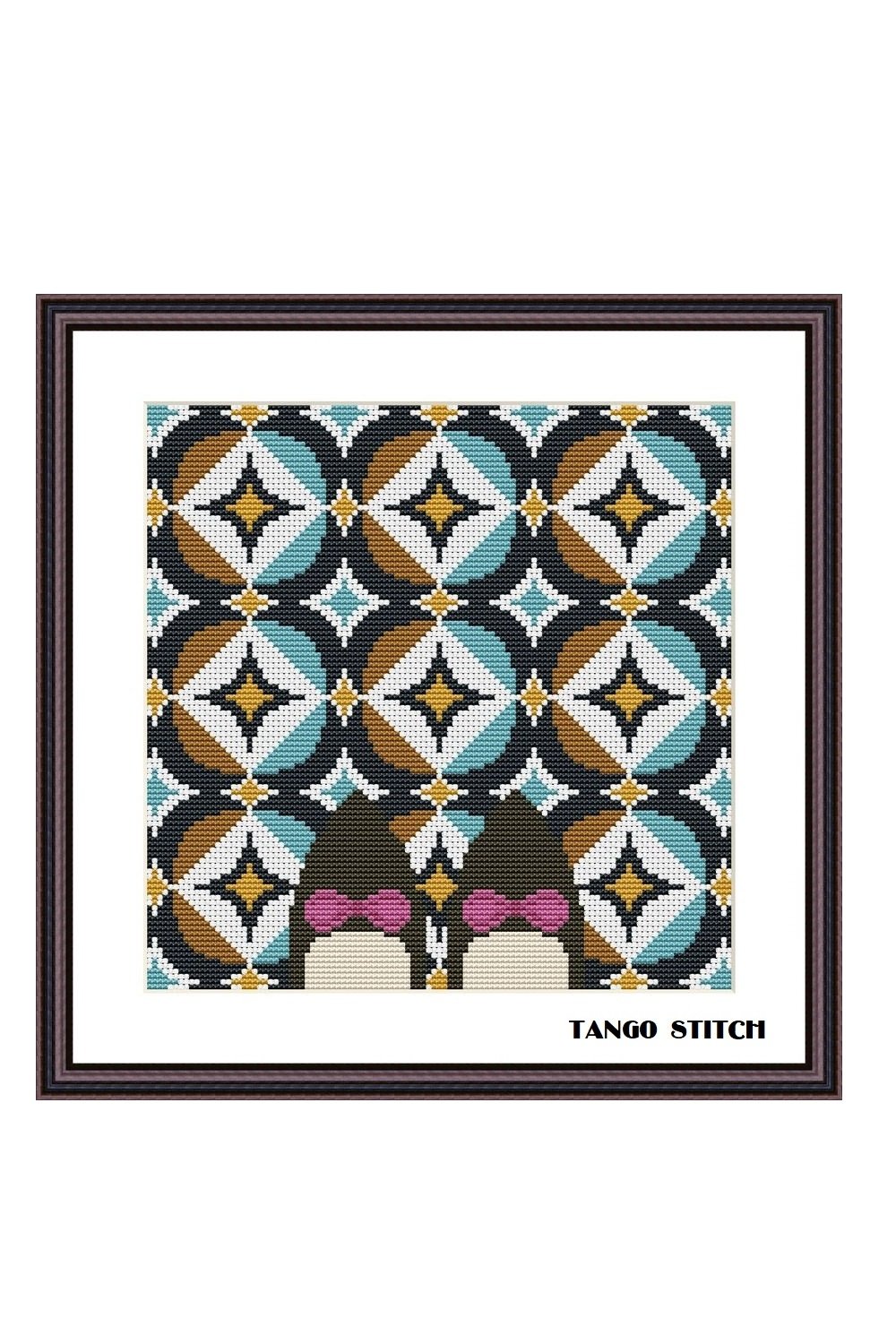 Floor tiles ornament footwear cross stitch hand embroidery