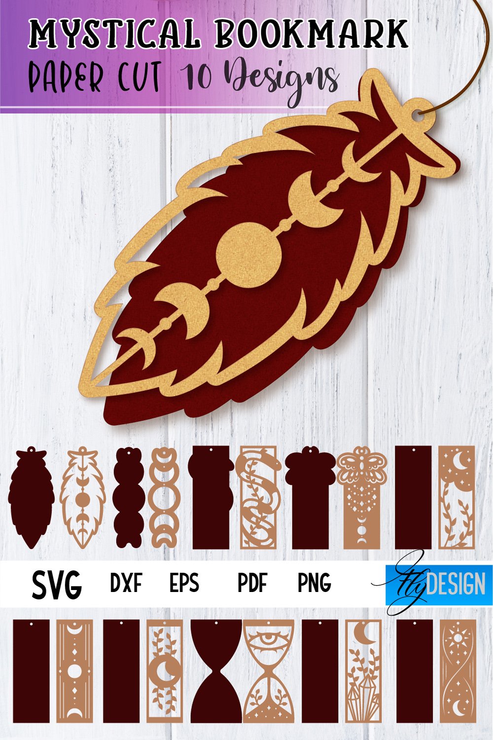 Mystical Bookmark SVG Paper Cut | Magic Bookmark SVG | Book