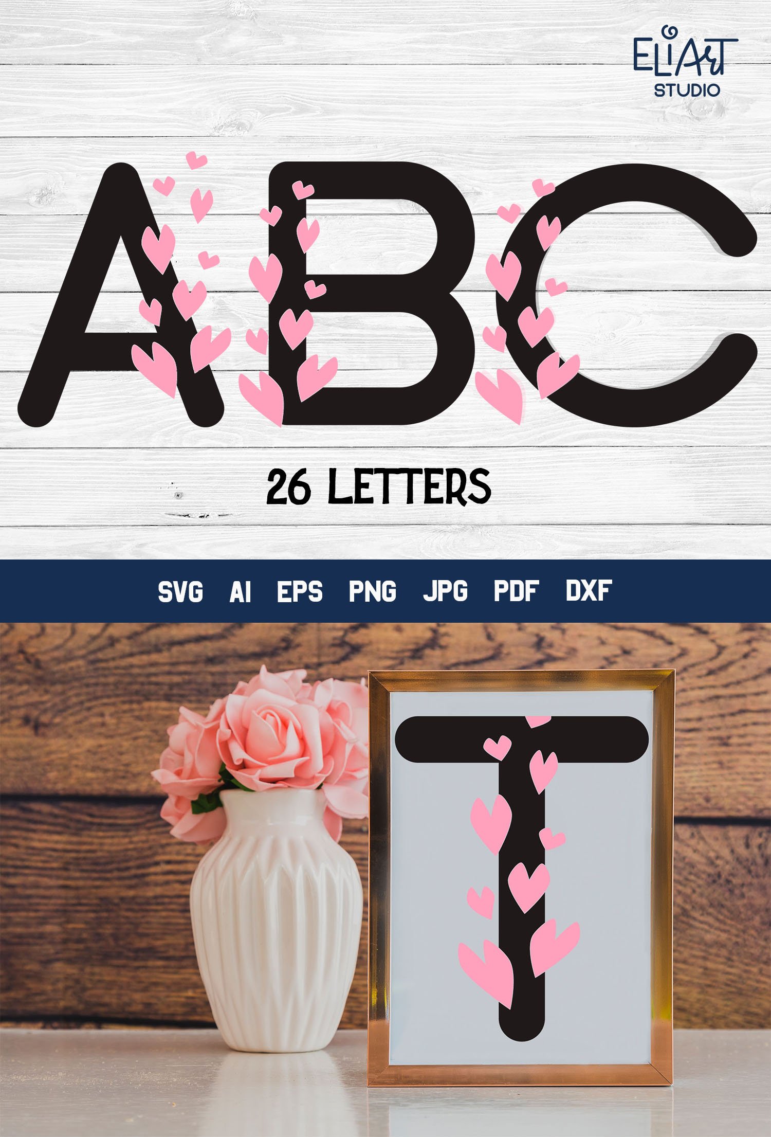 Heart ABC SVG | Alphabet SVG Love Letters