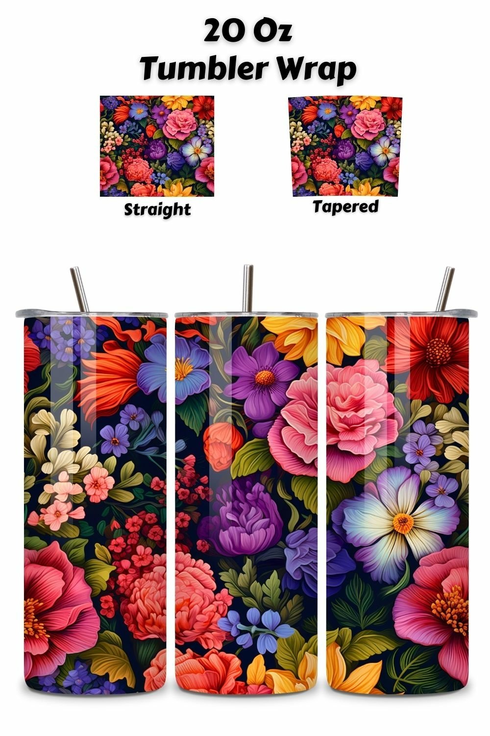 spring floral tumbler wrap | Seamless Tumbler Wrap
