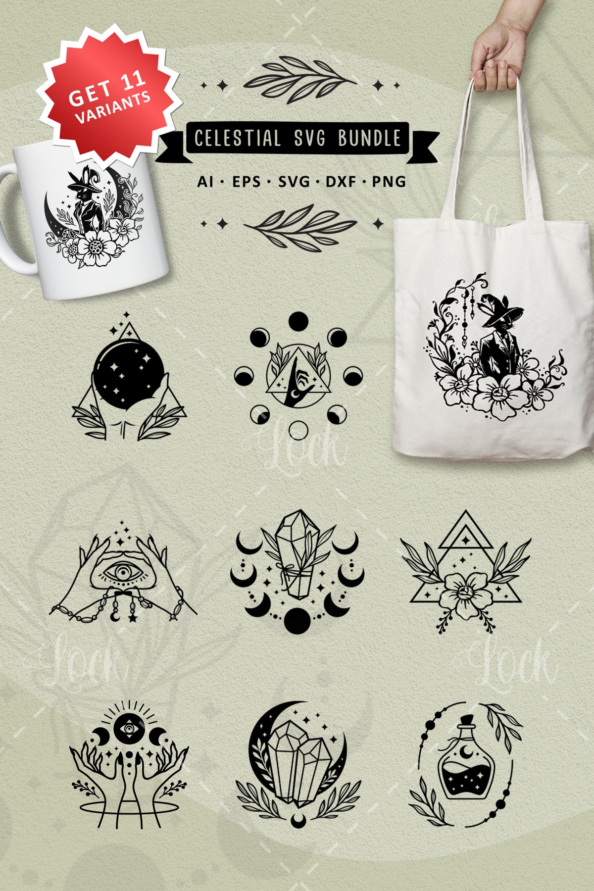 Magic and Celestial SVG Bundle 11 Designs (1500243)