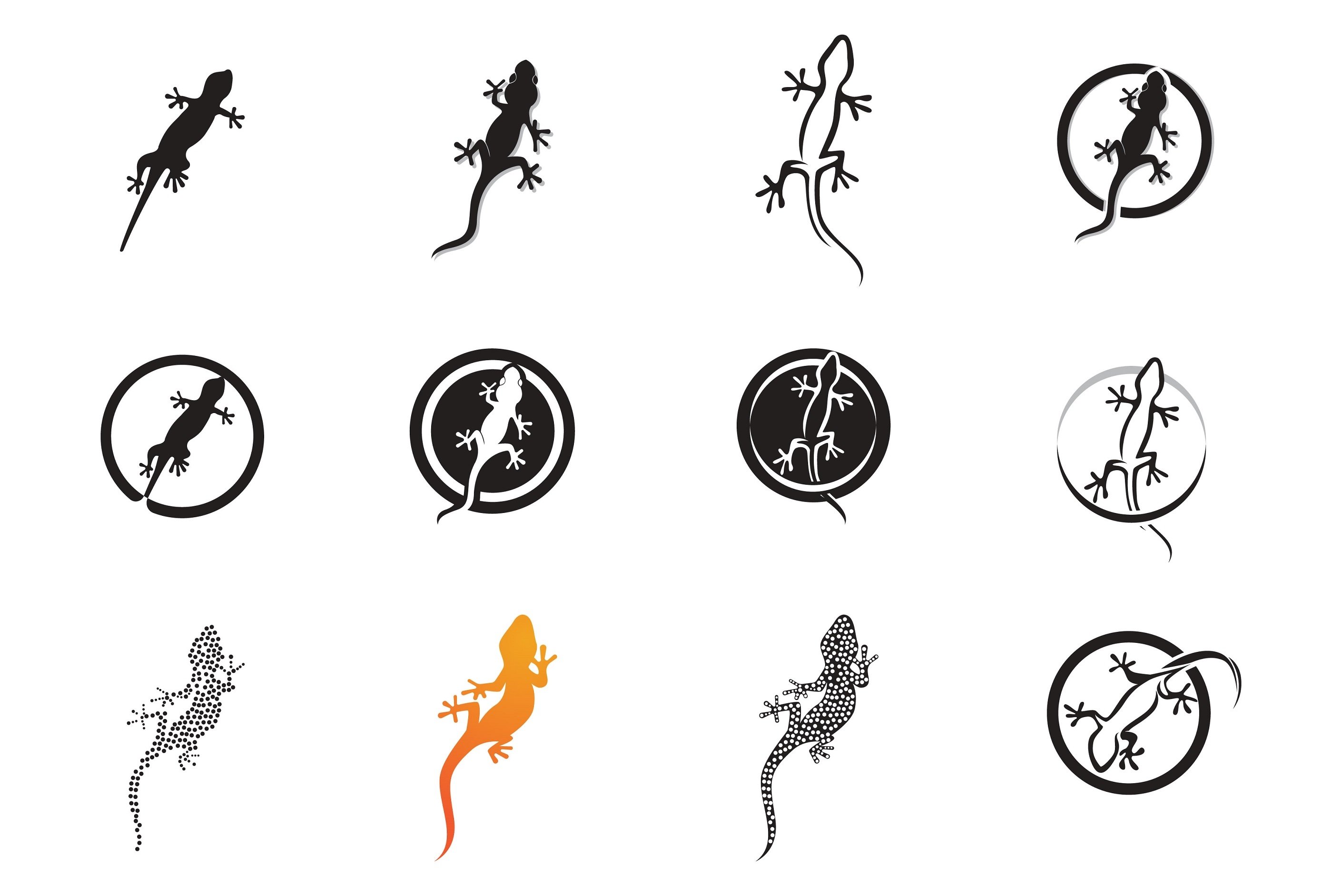 Lizard logo and symbol set