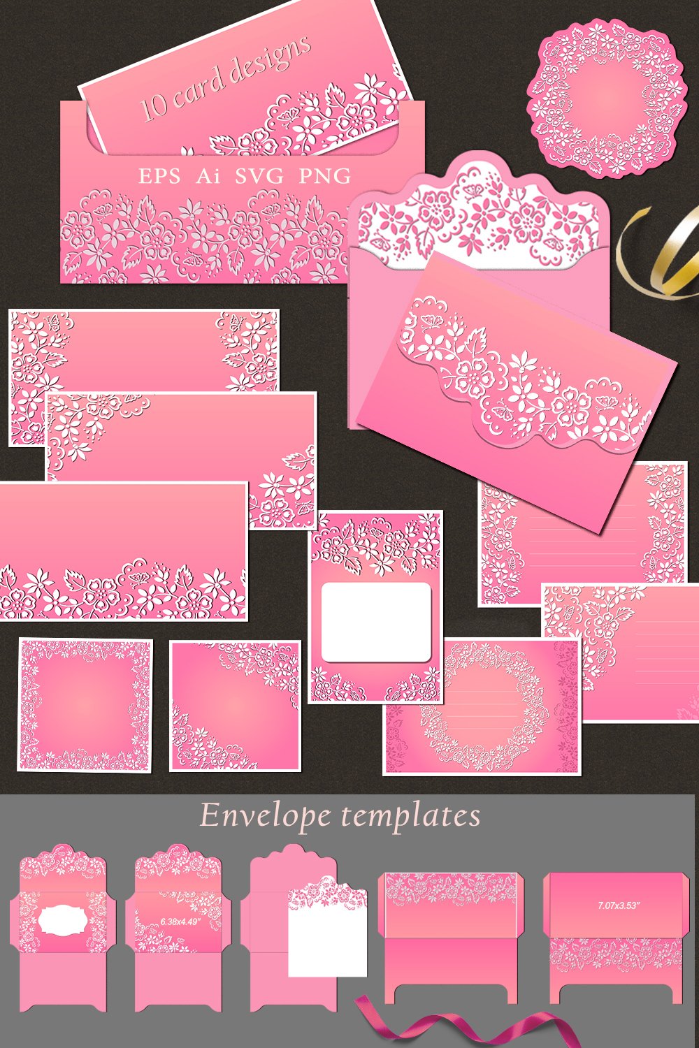 Set of templates envelopes and postcards.