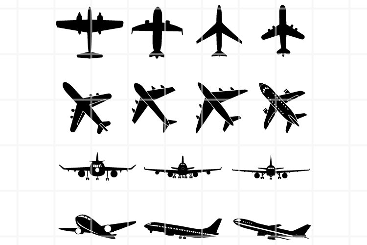 Aircraft SVG. Airplane cut file. Plane cutting set. Vector.