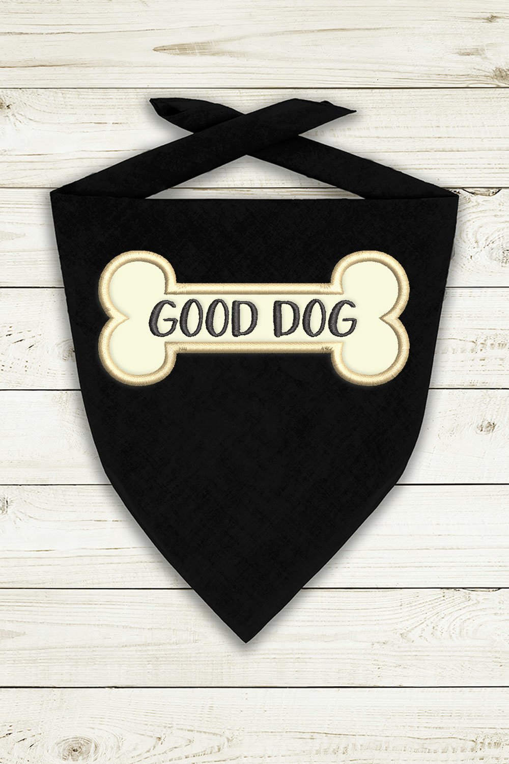 Good Dog Bone Applique Embroidery Design