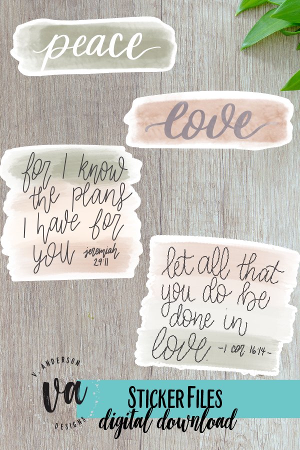 Watercolor Bible Verses and Phrases PNGs