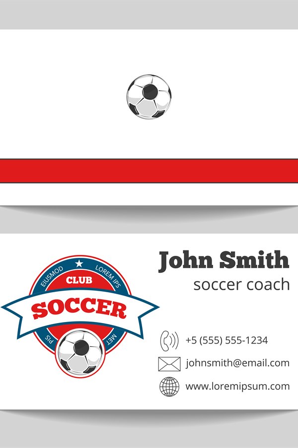 Soccer coach business card template with logo (766128)