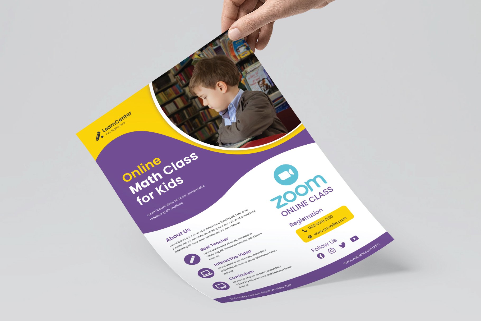 Online Mathematics Class Flyer Template