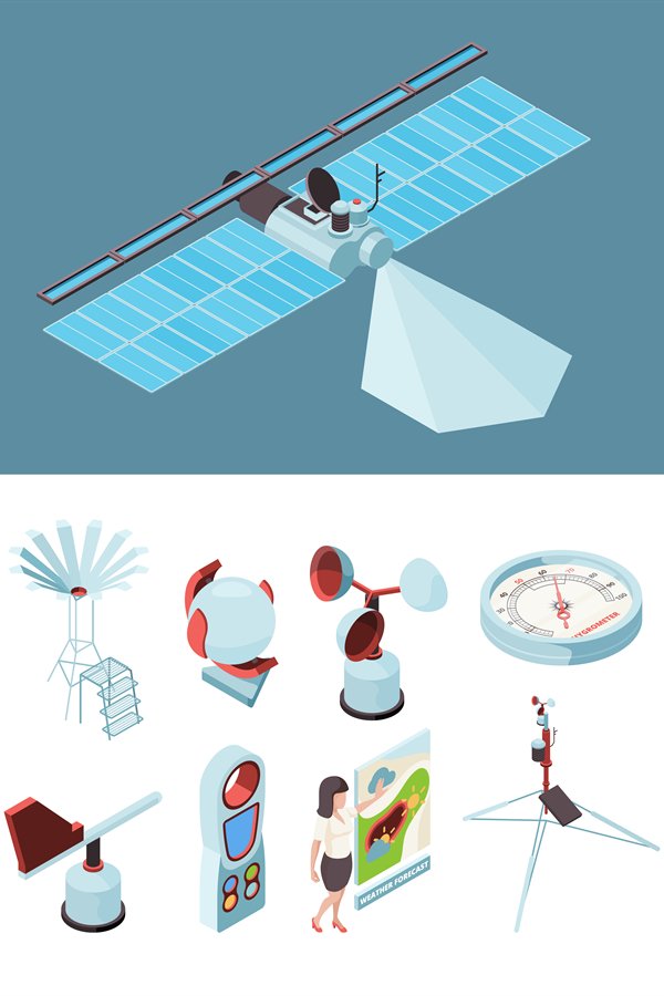 Weather equipment. Meteorological station satellite measurem
