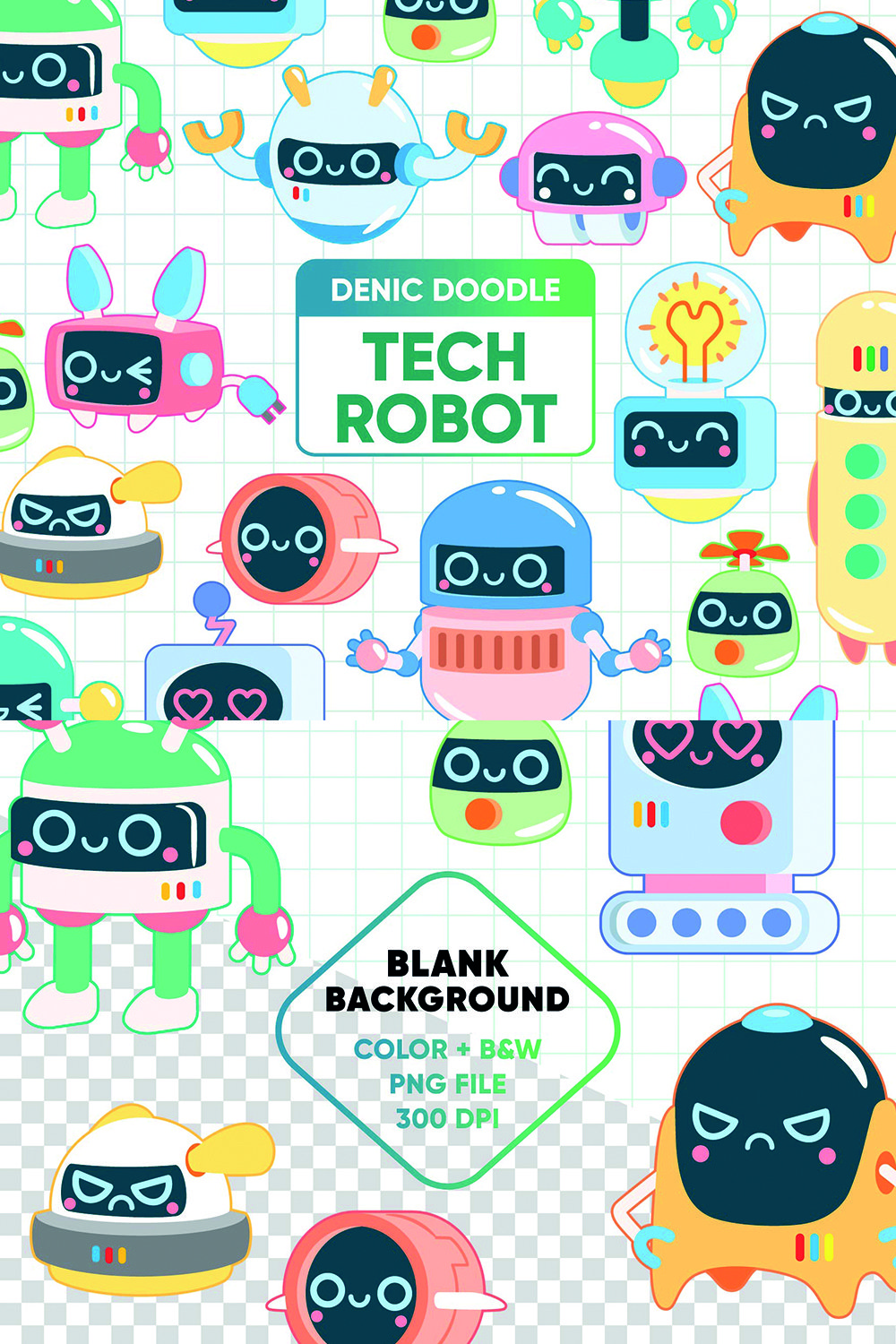 Cute Robot Clipart - Adorable and Playful Robot Illustration