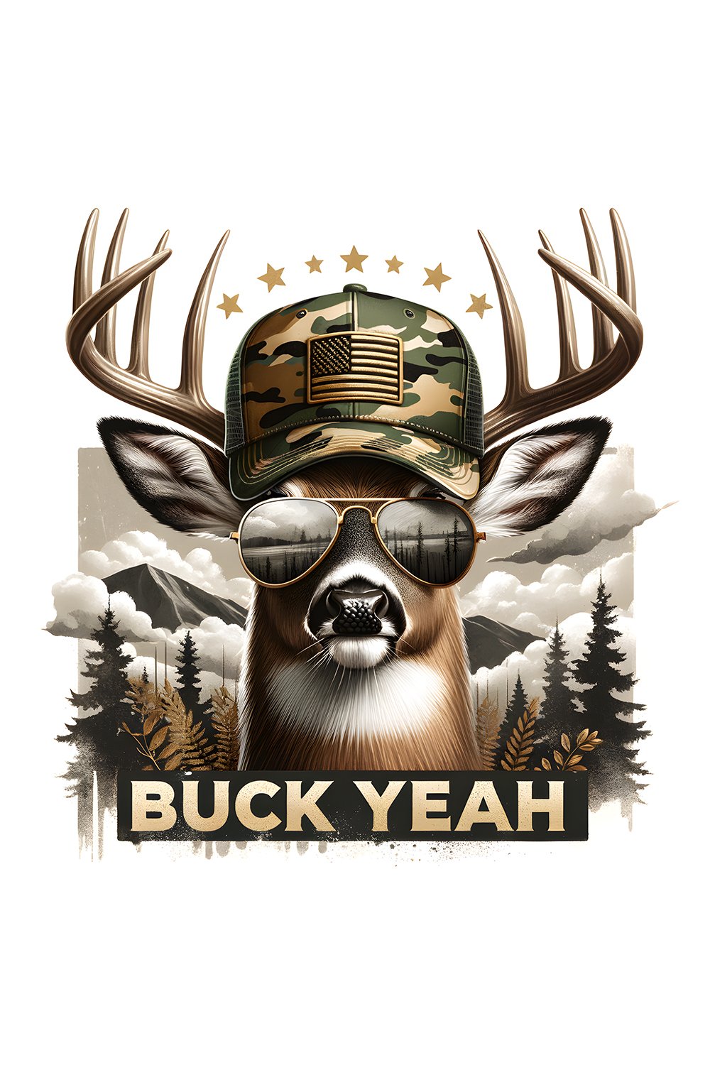 Buck Yeah Deer Sublimation Design (3689528)