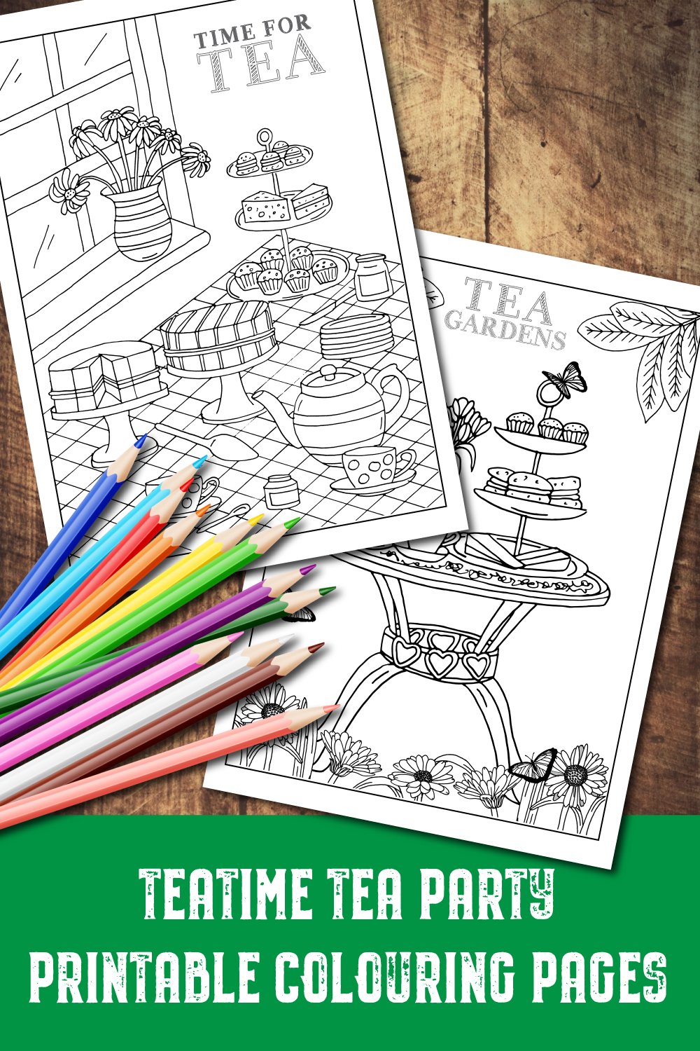 Tea Time Colouring Pages, English Tea Party Coloring Pages