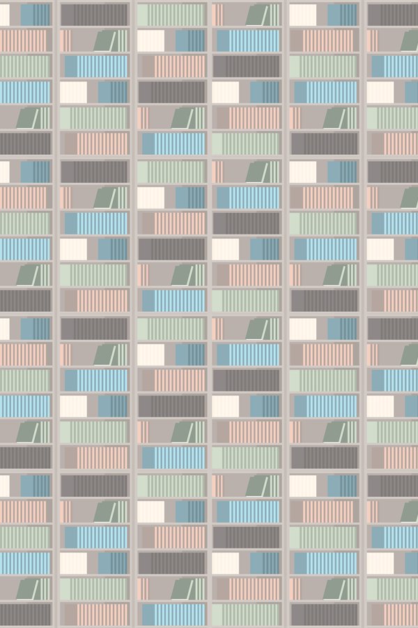 Flat style books shelf pattern