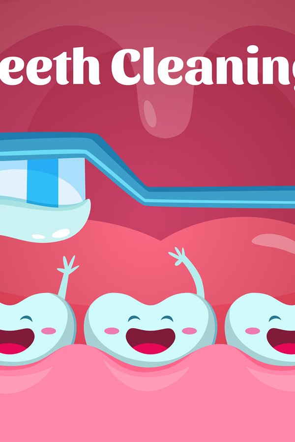 Cartoon illustrations of cute and funny teeth in mouth. Dent