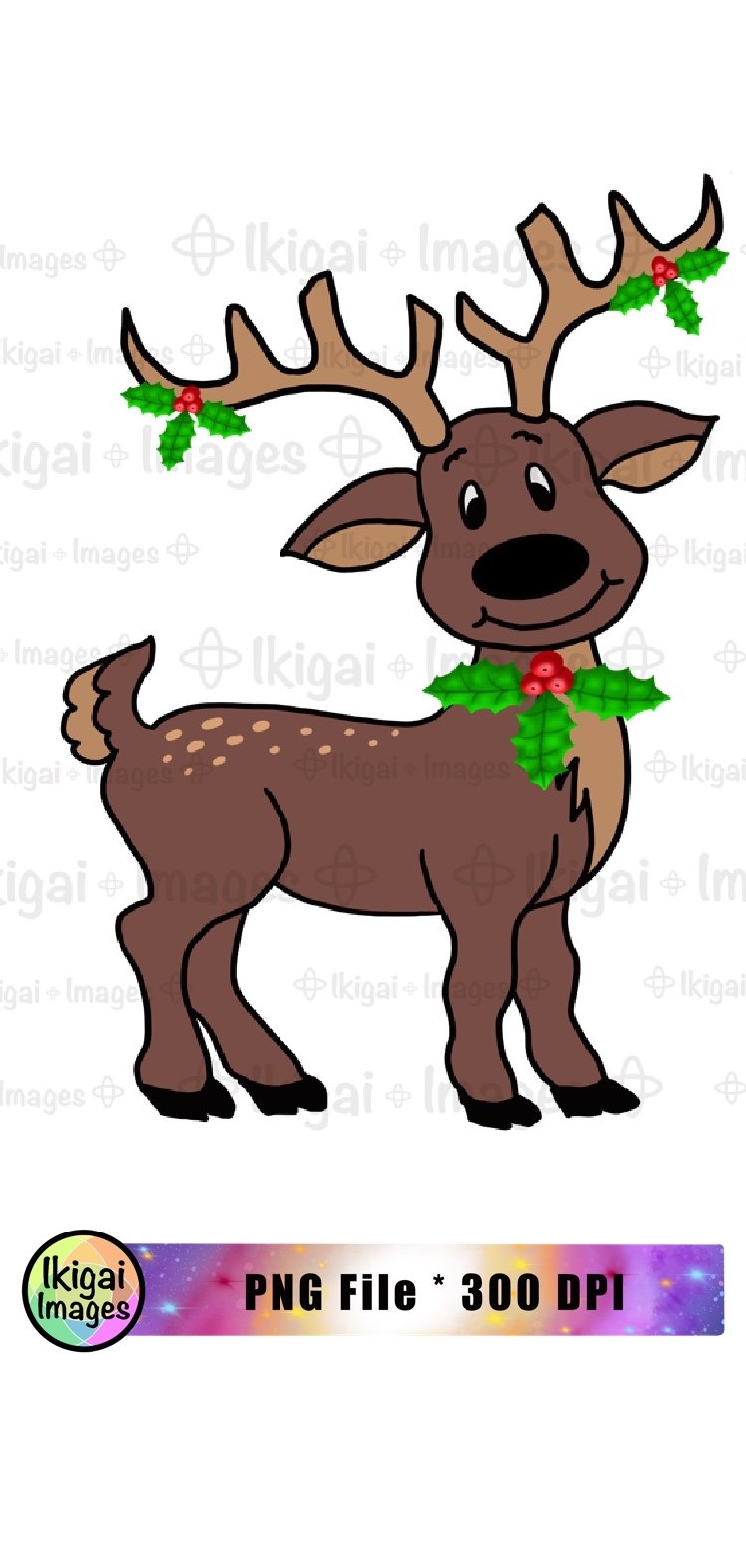 Reindeer Clipart, Christmas Sublimation, Cute Kids PNG Files