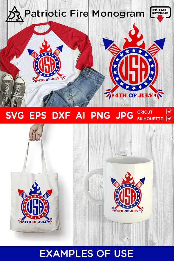 Patriotic Fire Monogram