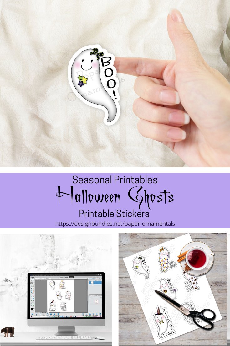Stickers, Printable Halloween Ghost Stickers (1567566) | Stickers ...
