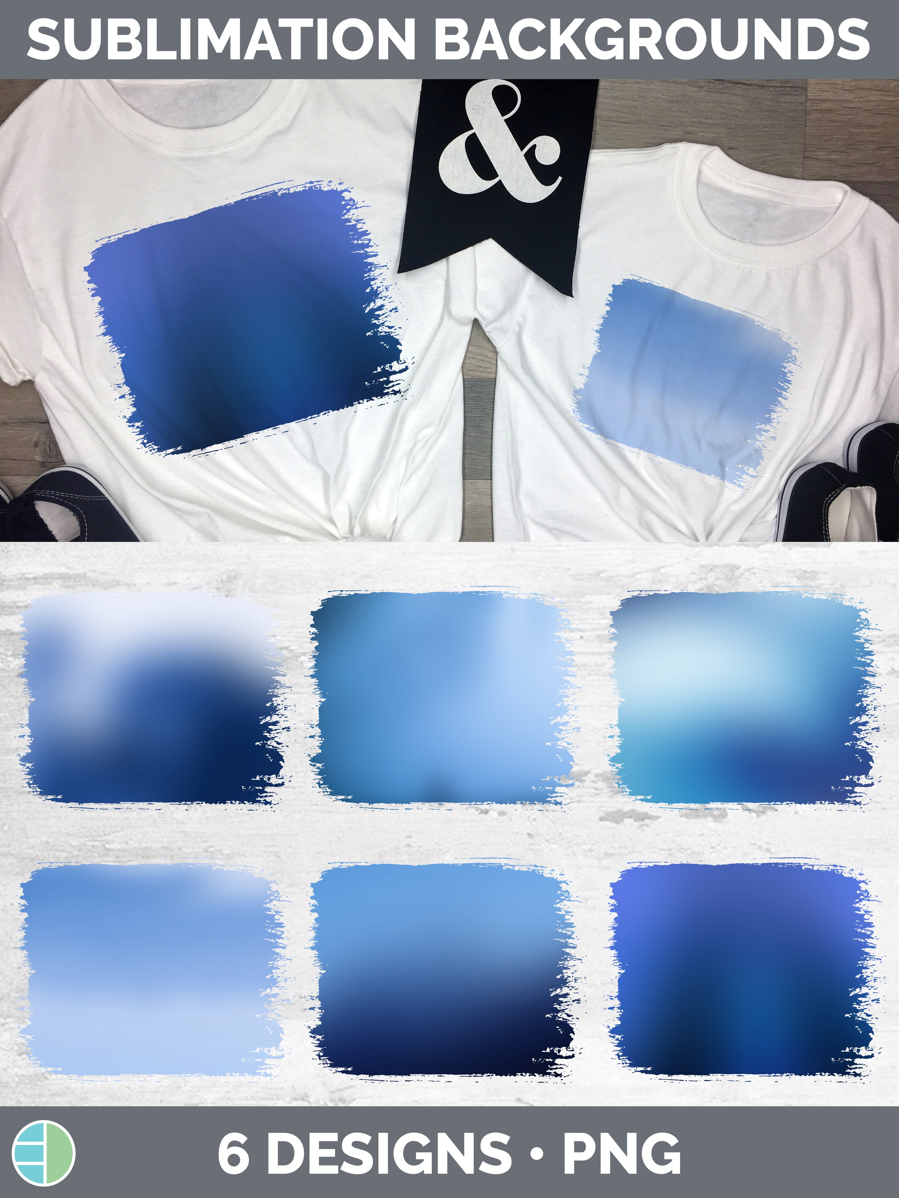 Blue Ombre Distressed Sublimation Background