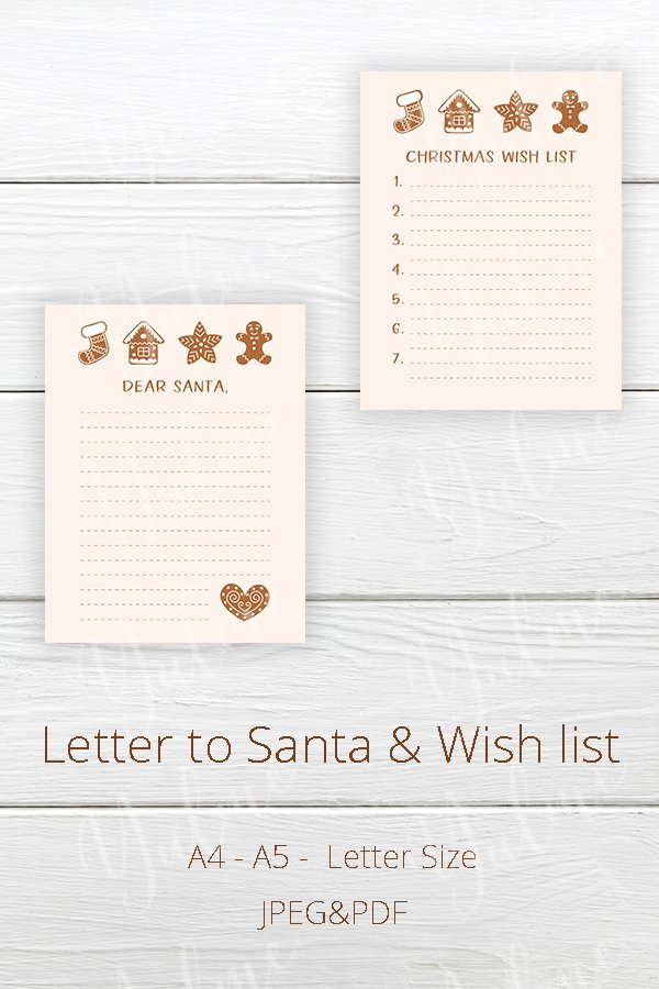 Printable Letter to Santa & Christmas Wish List. (1558159)