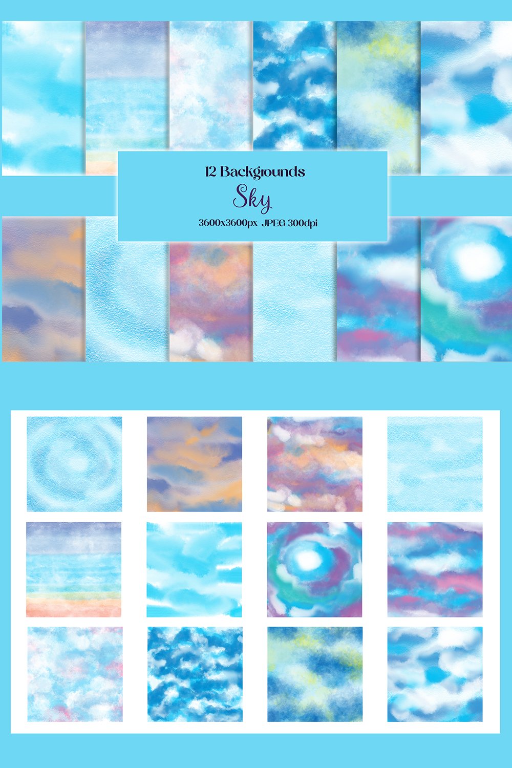 Sky backgrounds, digital papers